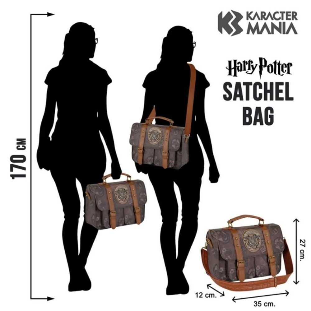 Bolso Satchel Grande Harry Potter Con Escudo Metálico de Hogwarts Colección Pride - 36x27x12 cm ...